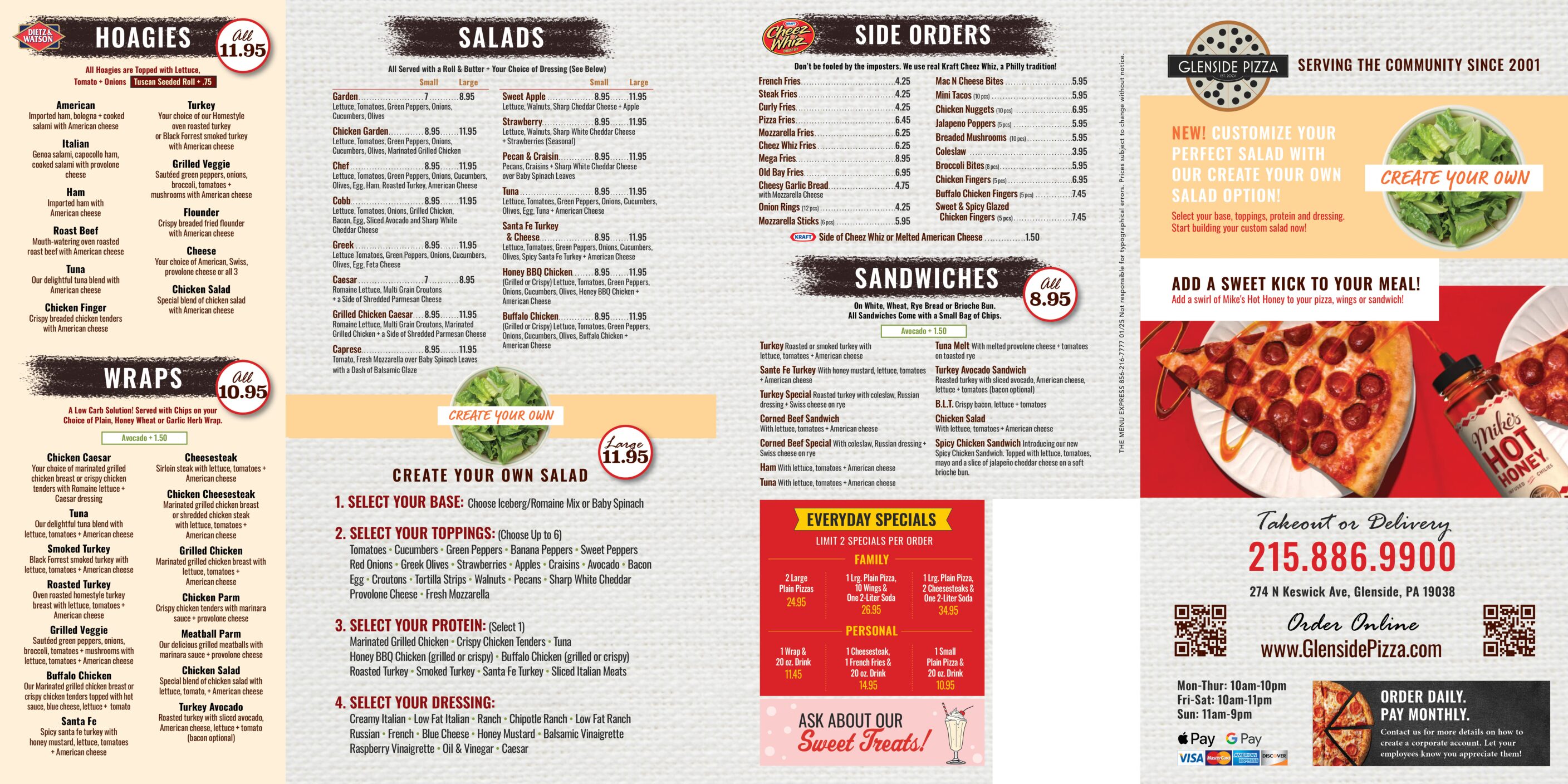 Our Menu - Glenside Pizza